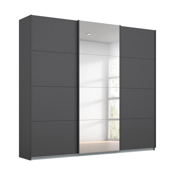 Rauch Forms Metallic Grey Sliding 3 Door Wardrobe With Mirror – Pendle ... Rauch Forms Metallic Grey Sliding 3 Door Wardrobe With Mirror – Pendle ...