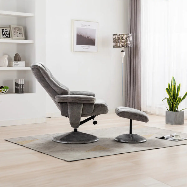 Get Troyes Fabric High-Back 360 Swivel Chair and Footstool - Pendle ...