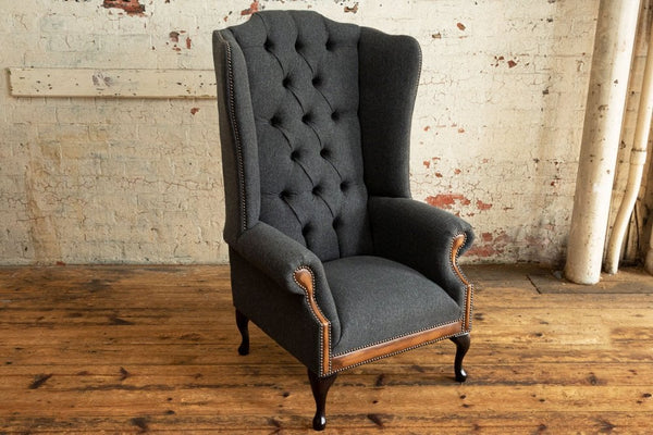 Conrad Herringbone Wing Chair – Pendle Village Furniture